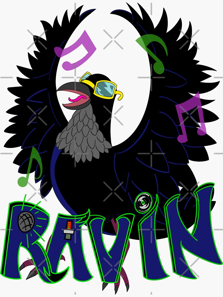 "Ravin' Raven" Sticker for Sale by BubsieDraws | Redbubble