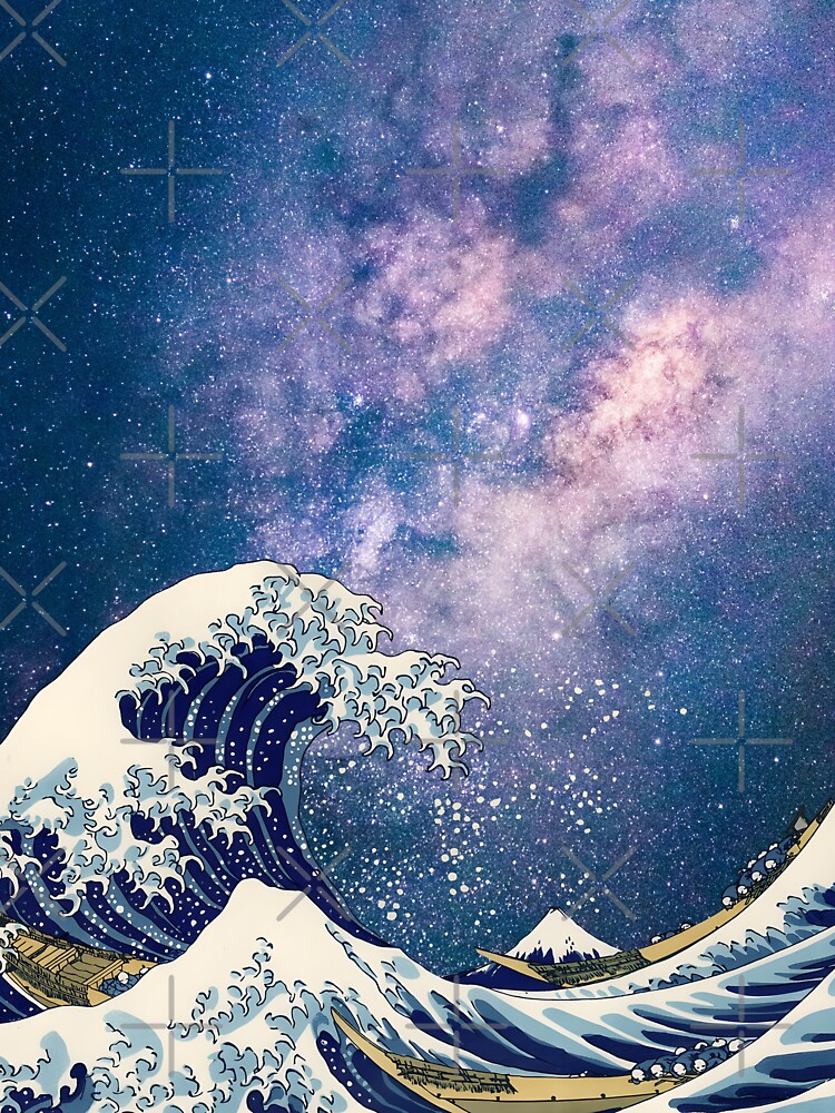 "Hokusai Great Wave Space Wave" Sticker for Sale by knightsydesign ...