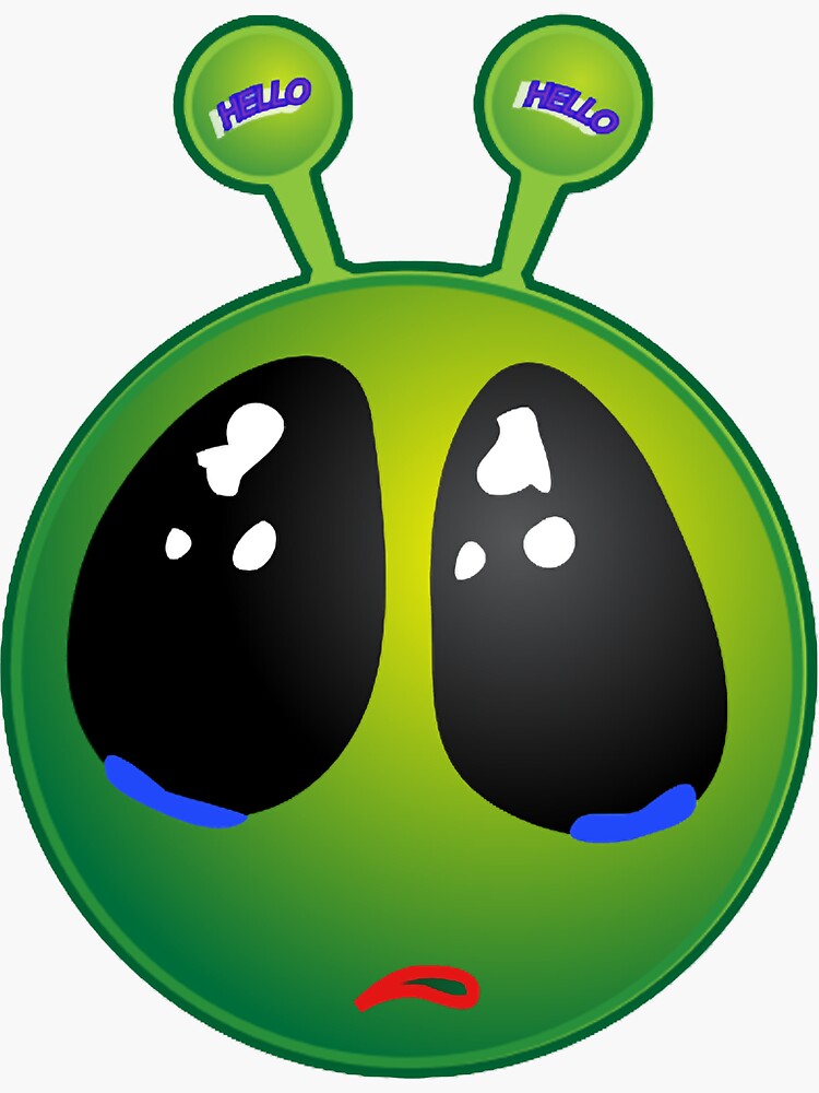"sad alien Long" Sticker for Sale by LadyMoldavites | Redbubble