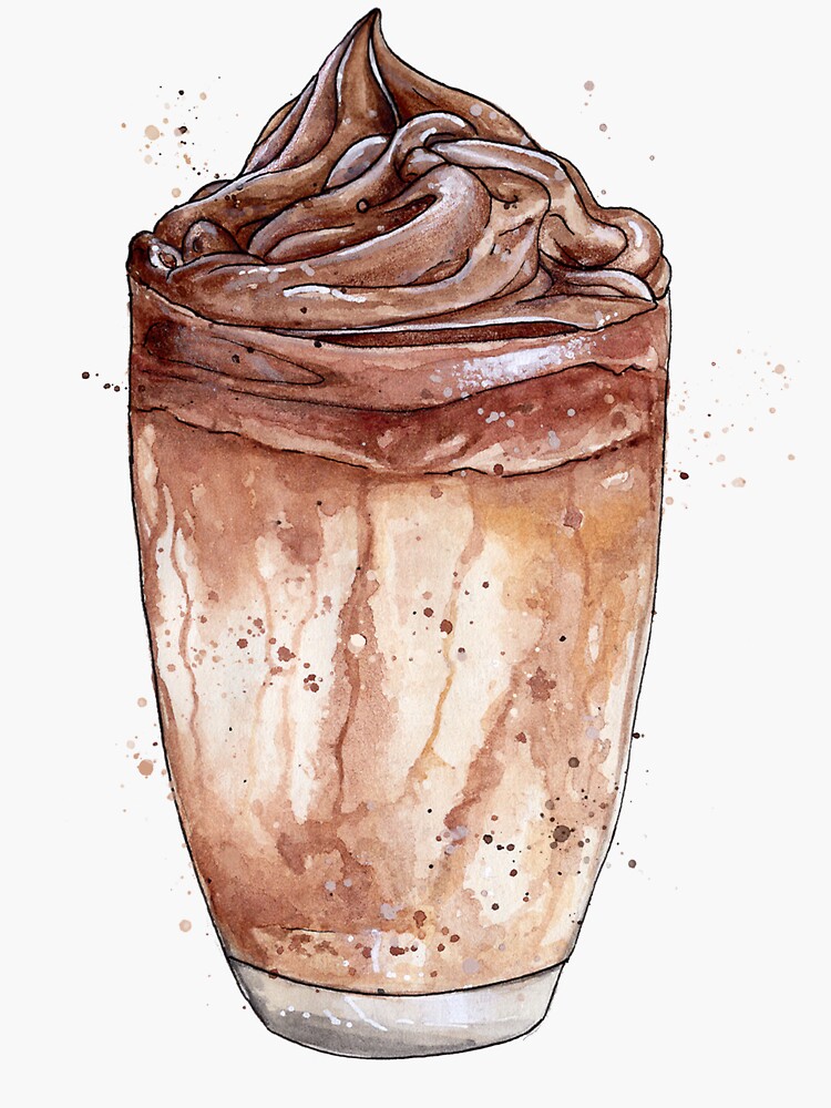 "Iced Coffee | Splatter Paint Watercolour illustration" Sticker for ...