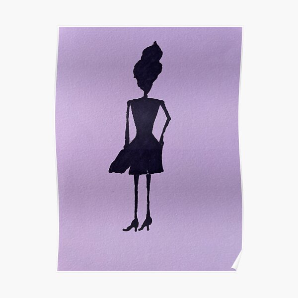 "Stylized woman shadow drawing" Poster for Sale by Vanessaart | Redbubble