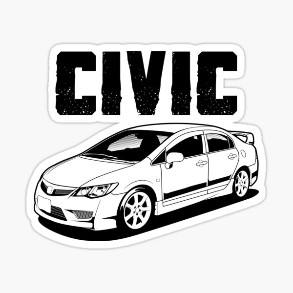 "Civic FD2 (white)" Sticker for Sale by haiproject | Redbubble