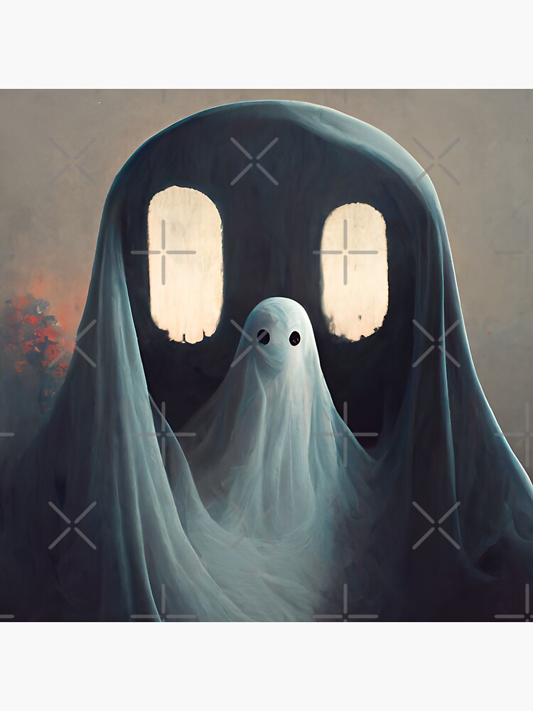 "Abstract Ghosts Spooky Halloween Ghost Portrait" Sticker for Sale by ...