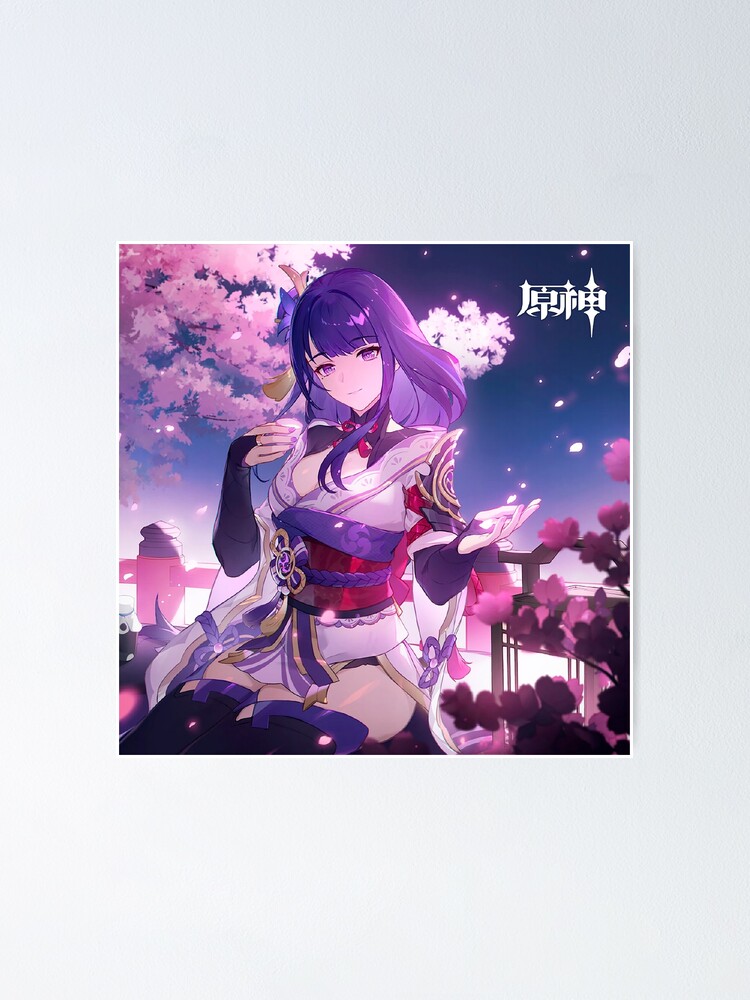 "Genshin Impact - Raiden Official Birthday Artwork 2022" Poster for ...