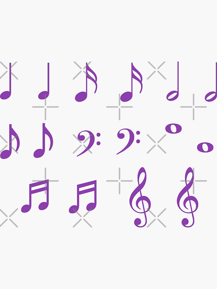 "Purple Musical Notes Pack" Sticker for Sale by anyhere | Redbubble