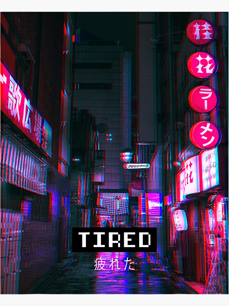 "Tired Vaporwave Aesthetic" Sticker for Sale by unhappyshout692 | Redbubble