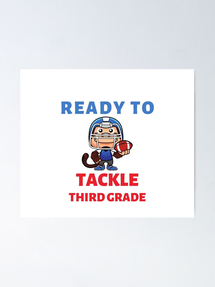 "Football Third Grade First Day Of School Back To School Design" Poster ...