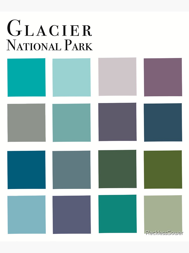 "Minimalist Glacier National Park color palette" Sticker for Sale by ...