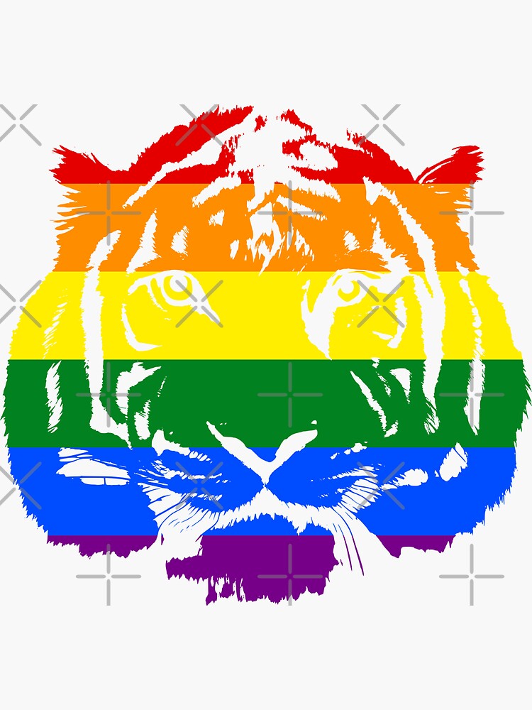 "LGBT Tiger" Sticker for Sale by Cute-Kingdom | Redbubble