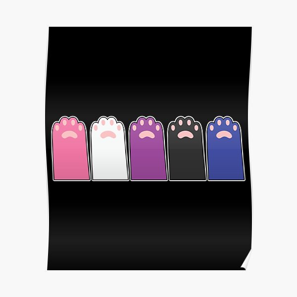 Genderfluid Pride Cat Lgbt Fluid Flag 2022 Poster For Sale By