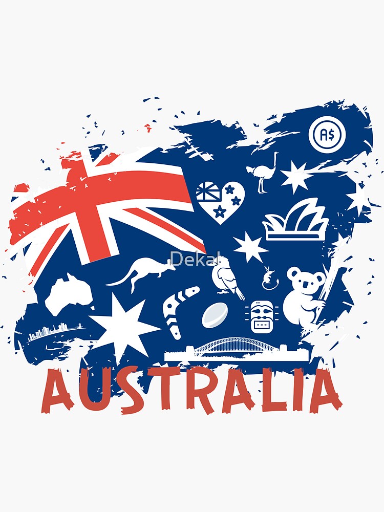 "Australia Icon Flag Decal" Sticker for Sale by Dekal | Redbubble