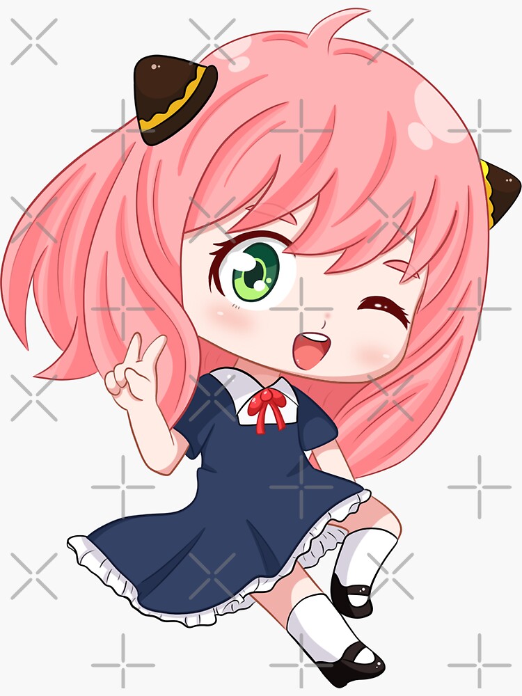 "Cute Chibi Anya Original Artwork" Sticker for Sale by LadyFeatherbutt ...