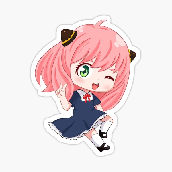 "Cute Chibi Anya Original Artwork" Sticker for Sale by LadyFeatherbutt ...