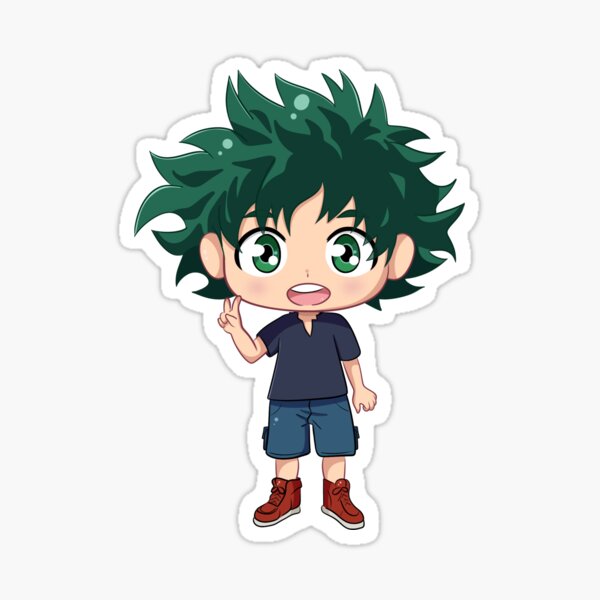 "Cute Chibi Boy Original Artwork " Sticker for Sale by LadyFeatherbutt ...