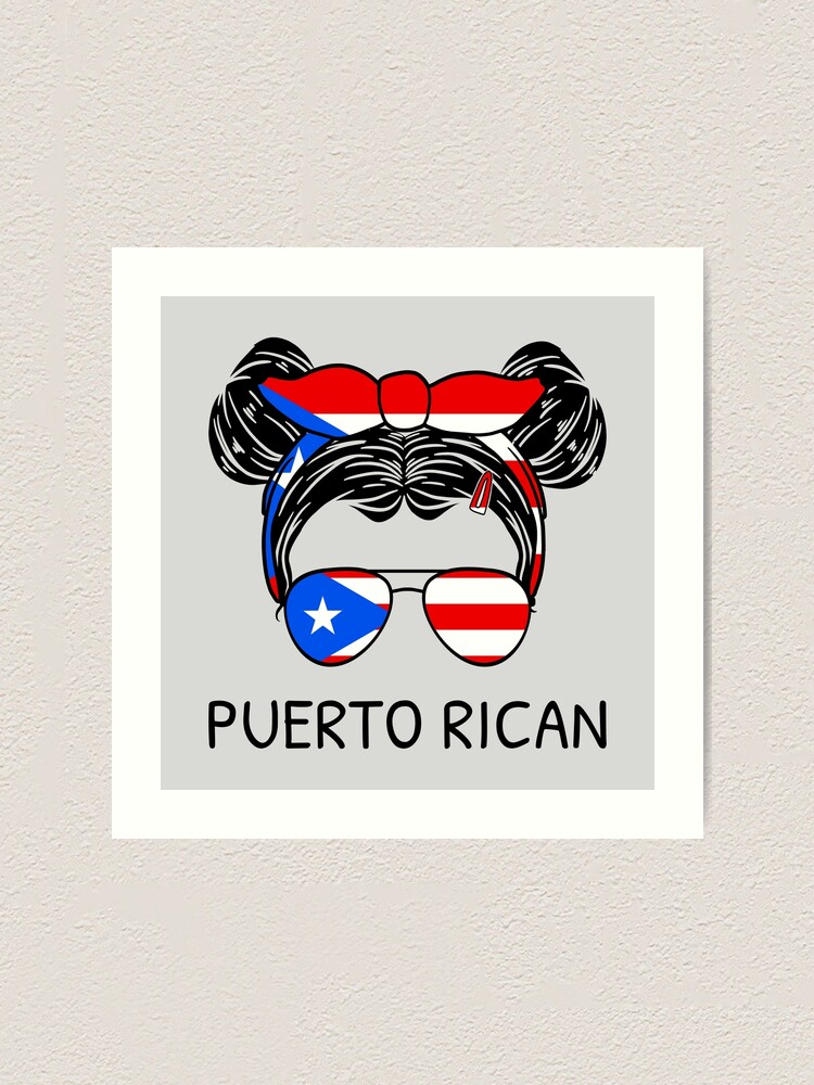 "Puerto Rico Flag - Puerto Rican Girl With Messy Buns I" Art Print for ...