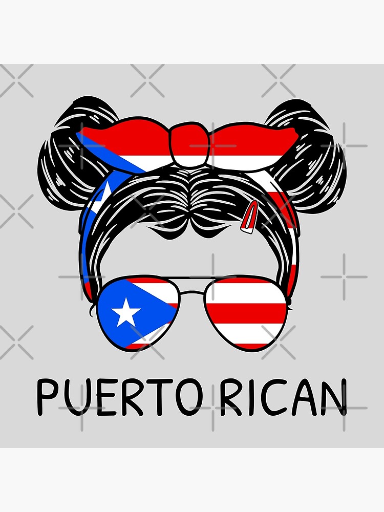 "Puerto Rico Flag - Puerto Rican Girl With Messy Buns I" Art Print for ...