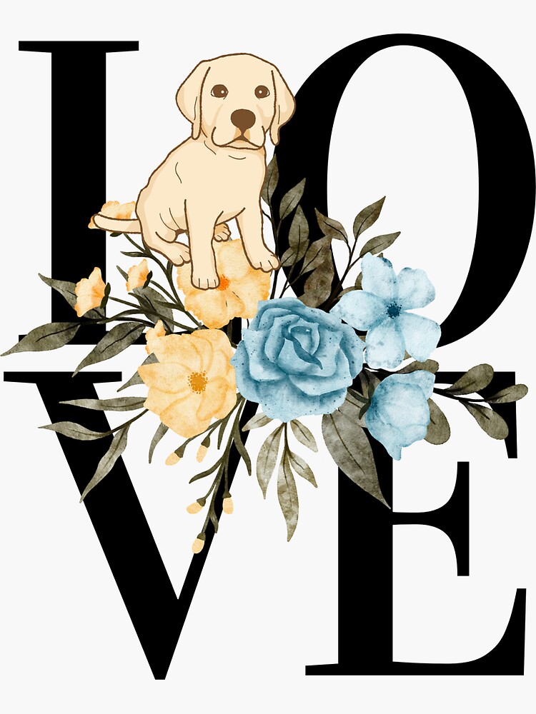 "Labrador Love Word Design." Sticker for Sale by Doggymadness | Redbubble