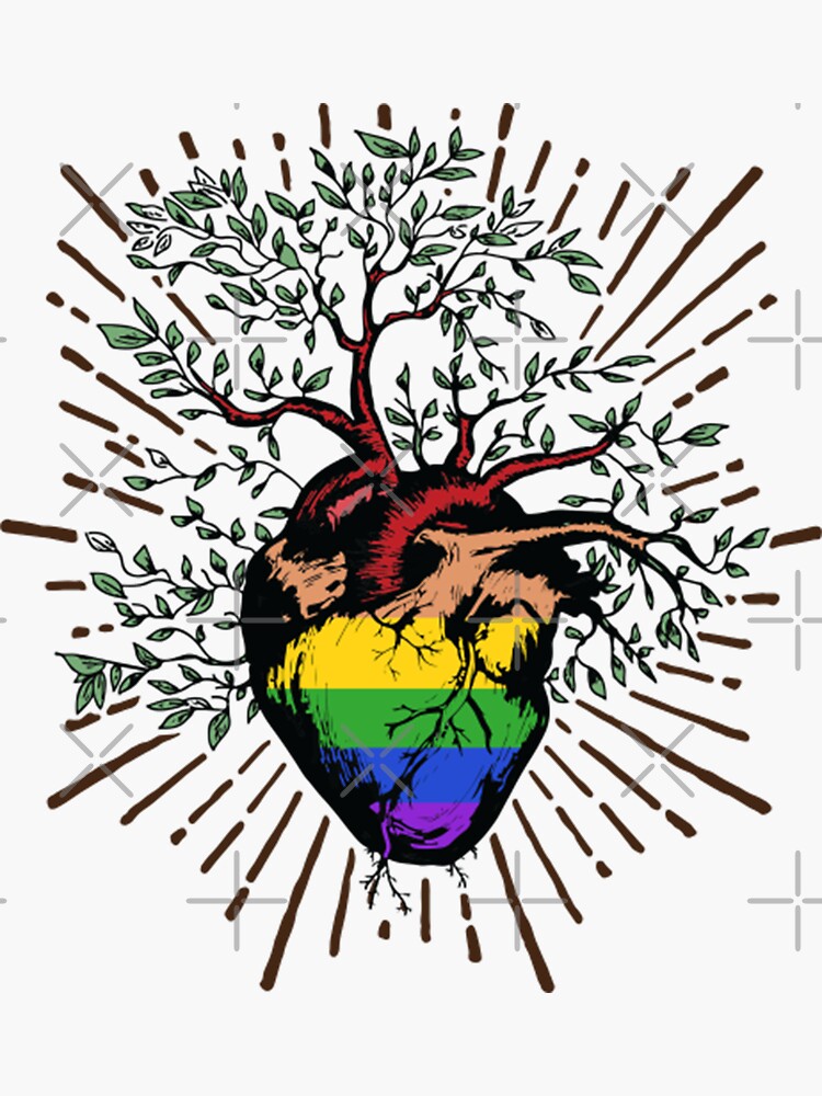 "Gay Shirt Heart Tree LGBT 2022" Sticker for Sale by LeslieMuniz ...