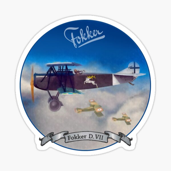 "Fokker D7 German WW1 fighter plane" Sticker for Sale by MichaelEpp ...