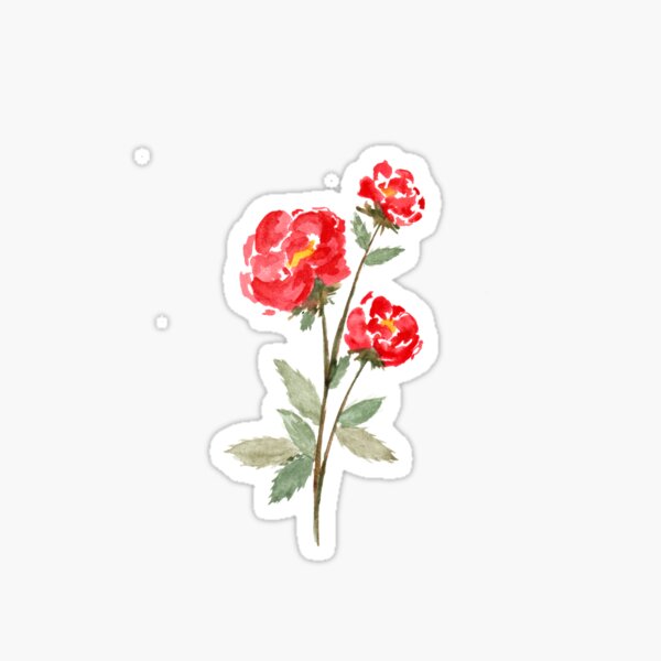 "Little Red Rose Flower" Sticker for Sale by Zeichenbloq | Redbubble