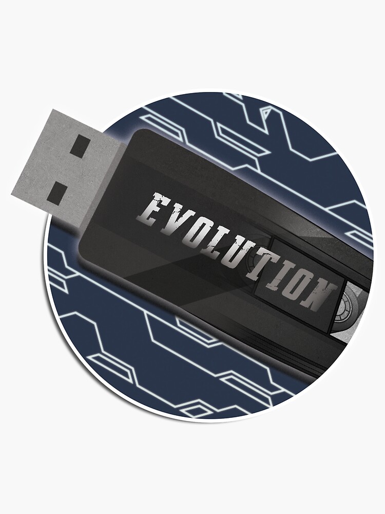 "VHS to USB | Evolution " Sticker for Sale by Uteam | Redbubble