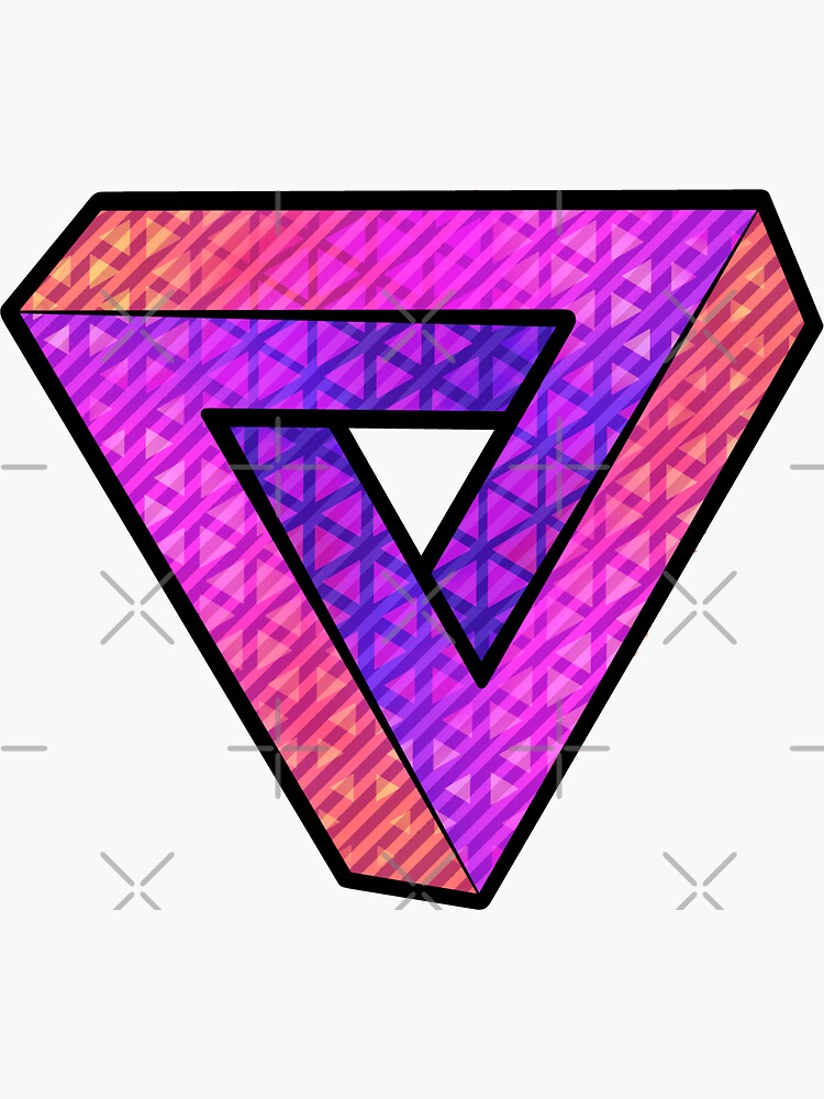 "Triangle 3D optical illusion psychedelic rainbow trippy colorful red ...