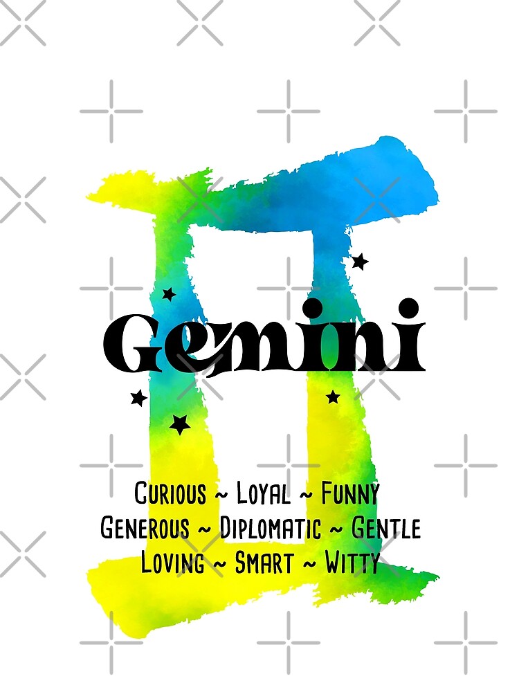 "Gemini Zodiac Sign, Watercolor, Gemini Traits, Horoscope" Poster for ...