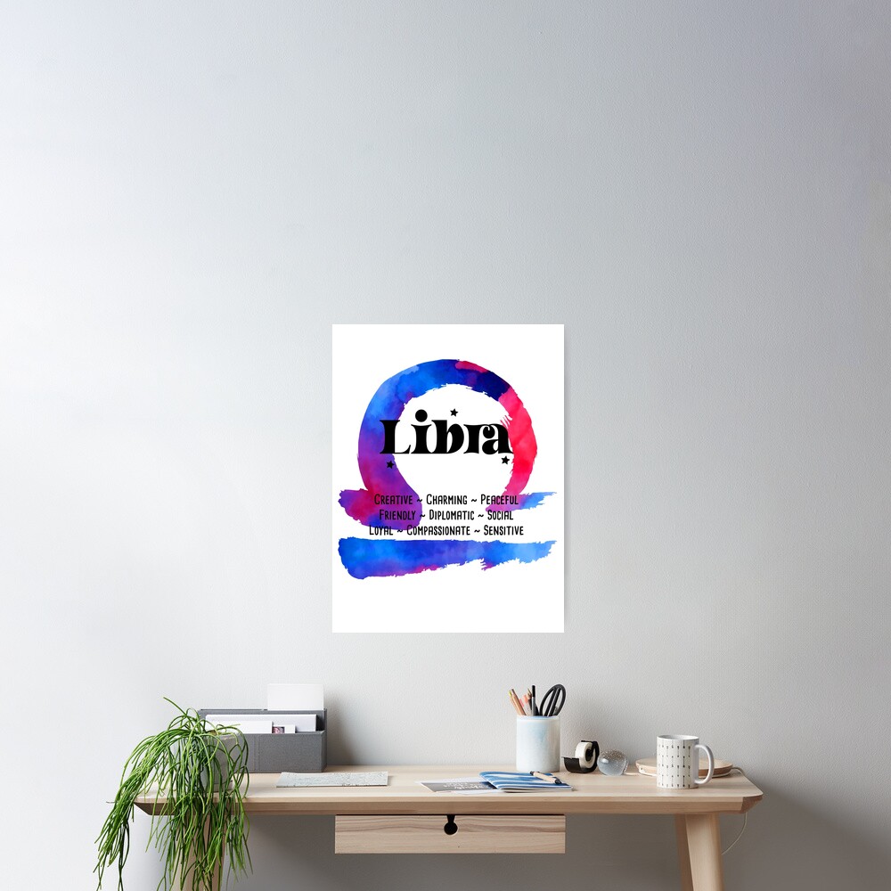 "Libra Zodiac Sign, Watercolor,Libra Traits, Horoscope" Poster for Sale by BlackCatTheory ...