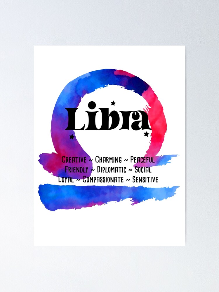 "Libra Zodiac Sign, Watercolor,Libra Traits, Horoscope" Poster for Sale by BlackCatTheory ...
