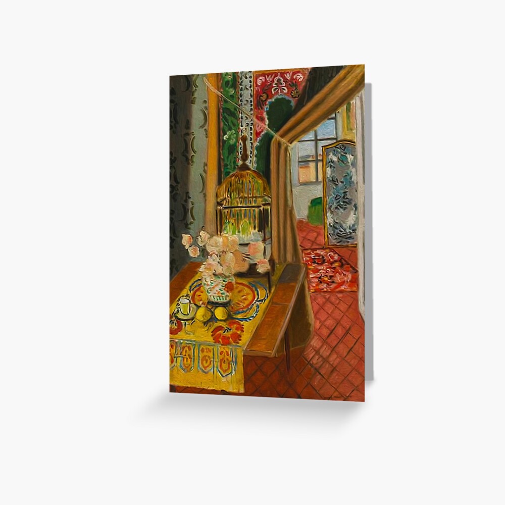 "Henri Matisse, Interior Flowers and Parakeets,1924" Greeting Card for ...