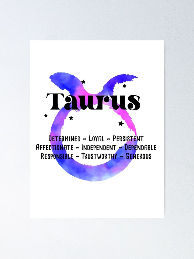 "Taurus Zodiac Sign, Watercolor,Taurus Traits, Horoscope" Poster for ...