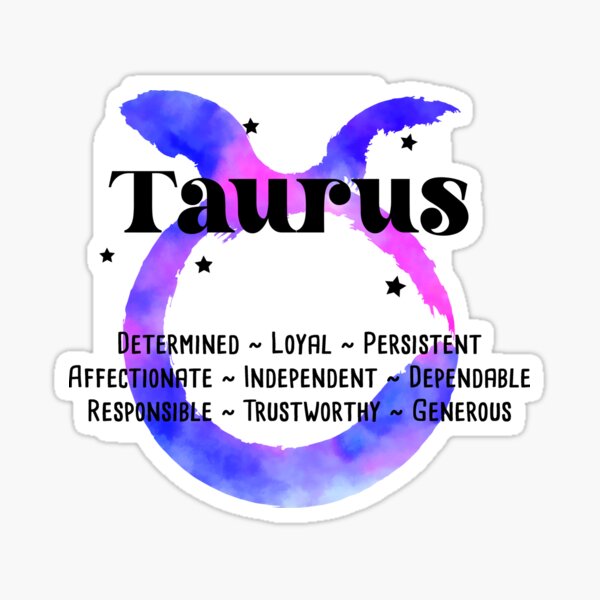 "Taurus Zodiac Sign, Watercolor,Taurus Traits, Horoscope" Sticker for ...