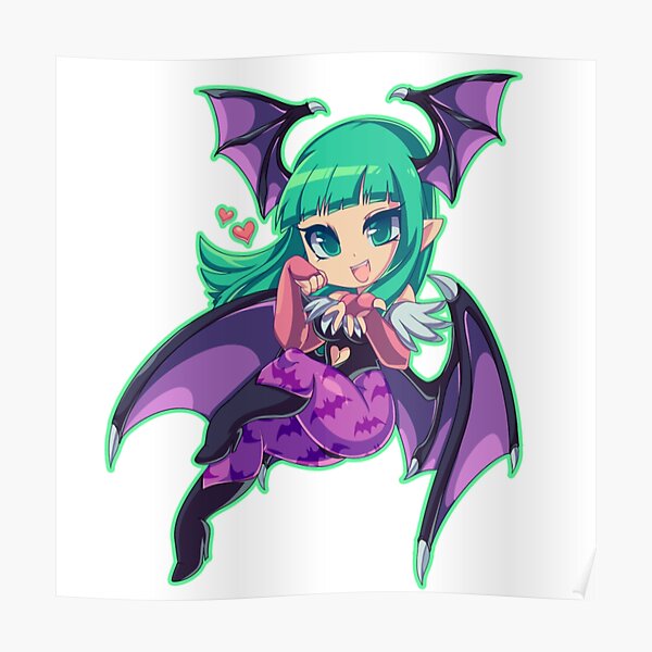 "Morrigan Aensland Darkstalkers Vampire Succubus Cute Chibi" Poster for ...