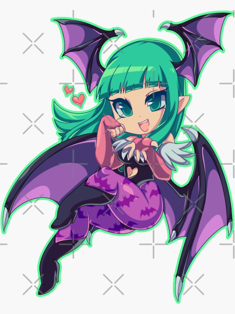 "Morrigan Aensland Darkstalkers Vampire Succubus Cute Chibi" Sticker ...