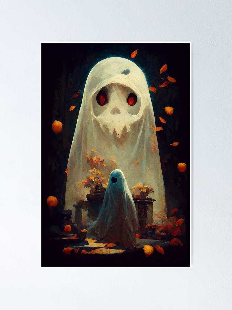 "Creepy Ghost With Red Eyes" Poster for Sale by FantasyAI | Redbubble