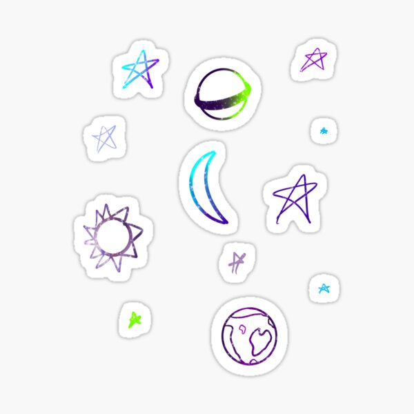 "Space Aesthetic - Planets and Stars" Sticker for Sale by WeepingBubble ...