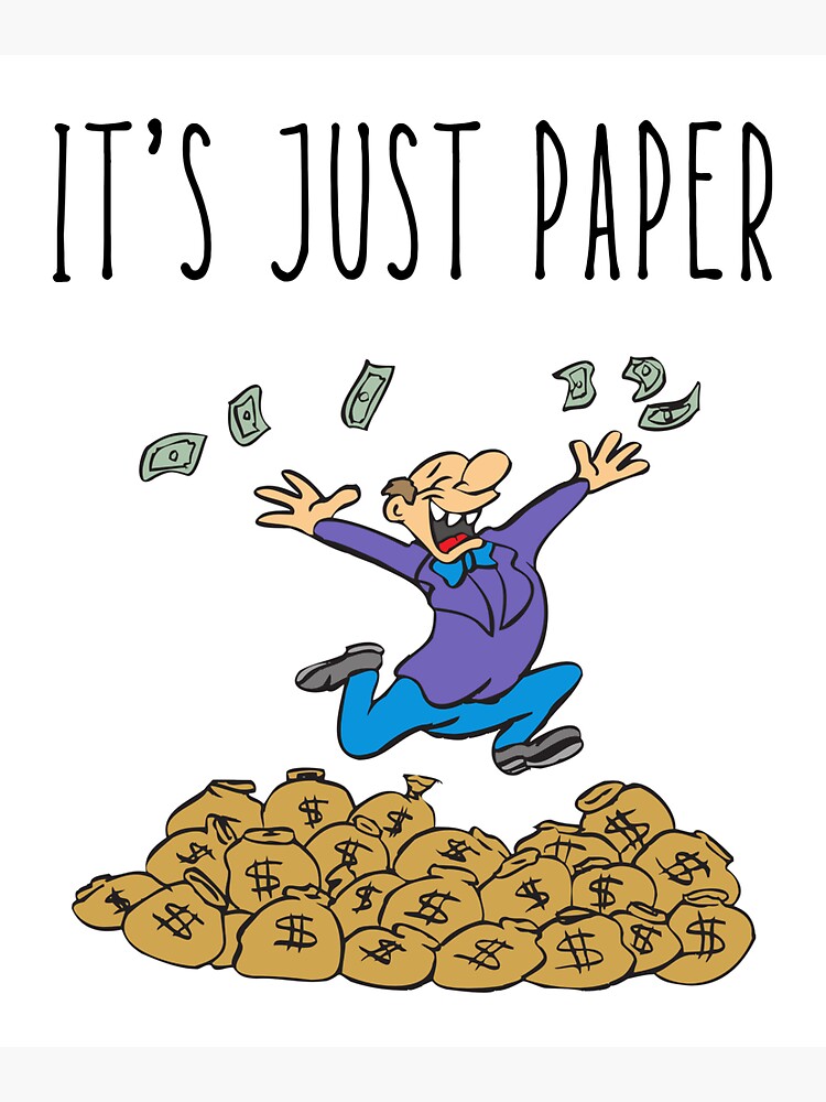 "It's Just Paper Large print euro money cash dollar sign money bag ...