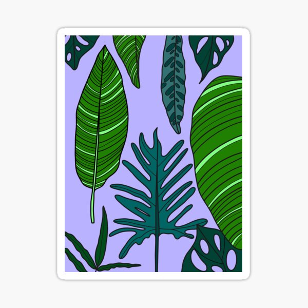 "Leaves on a Purple Background" Sticker for Sale by MihaelaMereoara ...