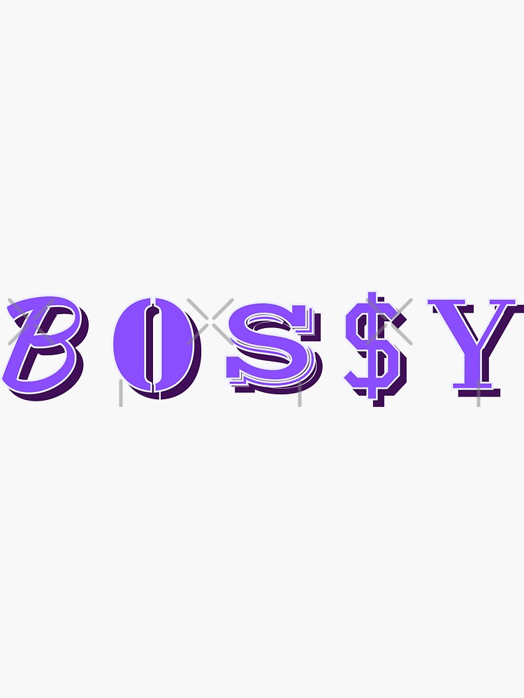 "Bossy - Funny Cool Vibrant Word Art Typography" Sticker for Sale by ...