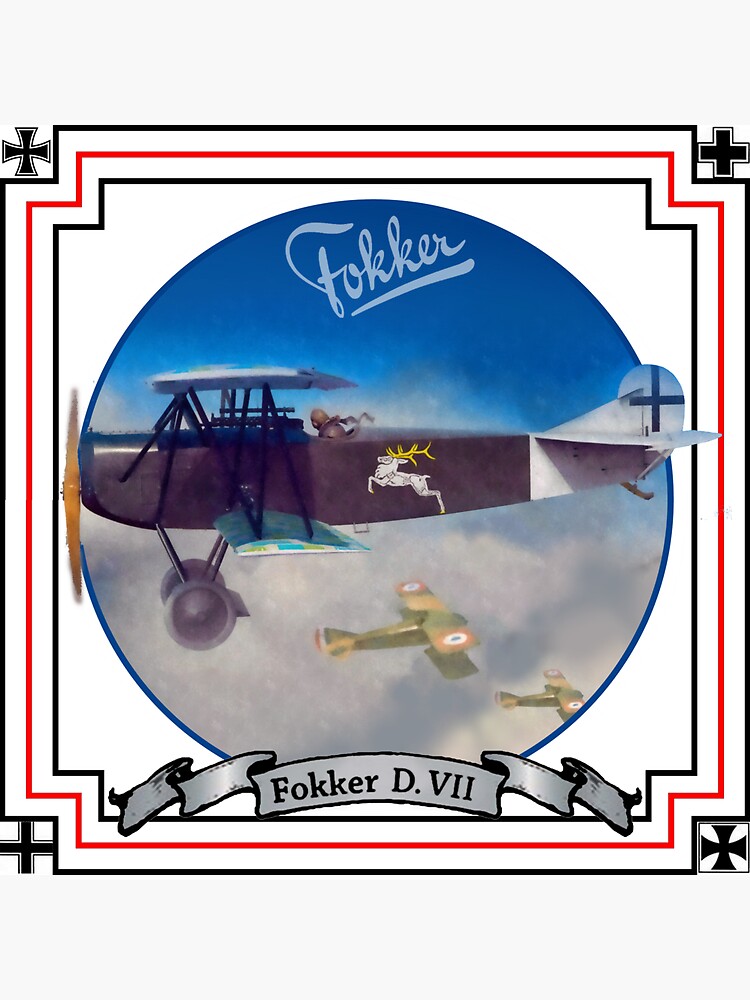 "Fokker D7 German WW1 fighter plane" Sticker for Sale by MichaelEpp ...