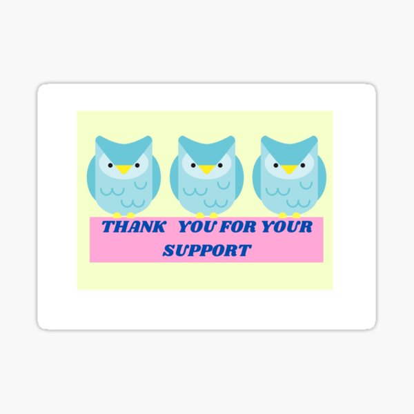 "Owl thank you card" Sticker for Sale by Tokwif | Redbubble