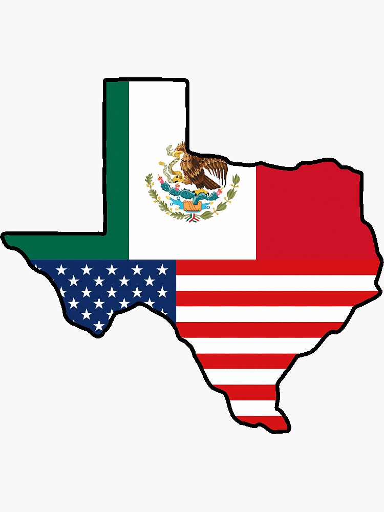 "Mexico Texas Flag" Sticker for Sale by SpinnySnails | Redbubble