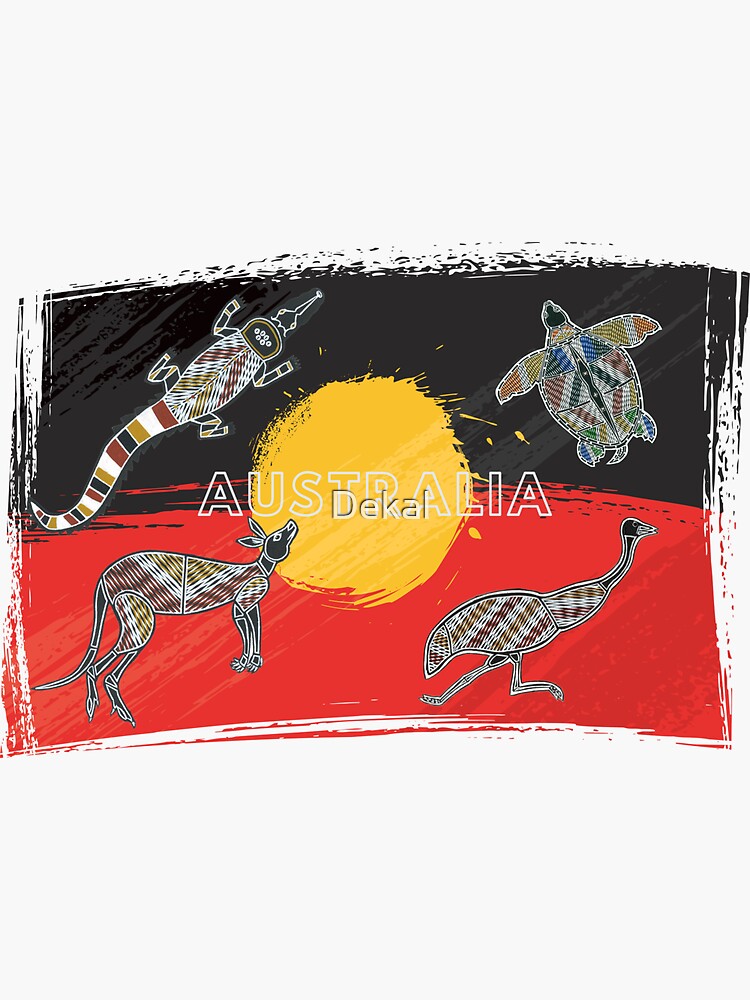 "Australia Aboriginal Flag Decal" Sticker for Sale by Dekal | Redbubble