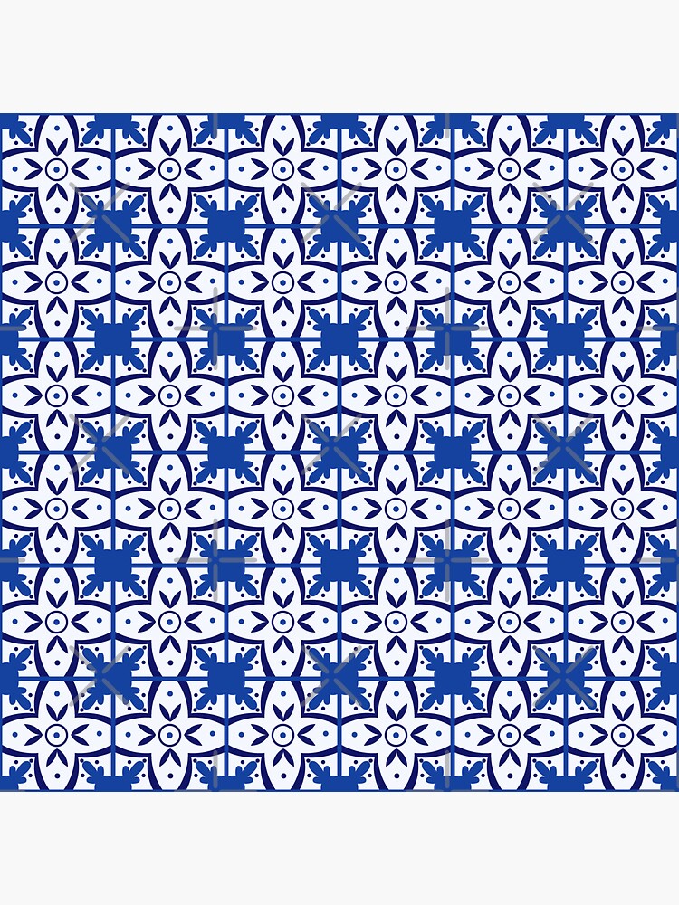 "Moroccan Tile | Blue And White | Tile Pattern 3" Sticker for Sale by ...
