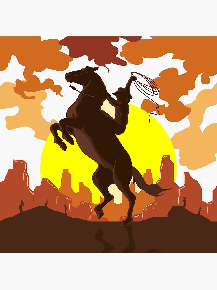 "Calgary Stampede Cowboy Graphic Sticker" Sticker for Sale by RED-OB ...