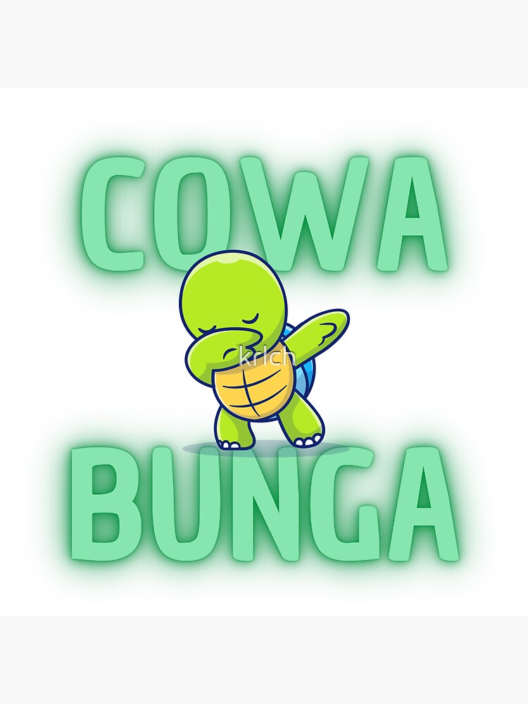 "COWABUNGA" Sticker for Sale by krlch | Redbubble