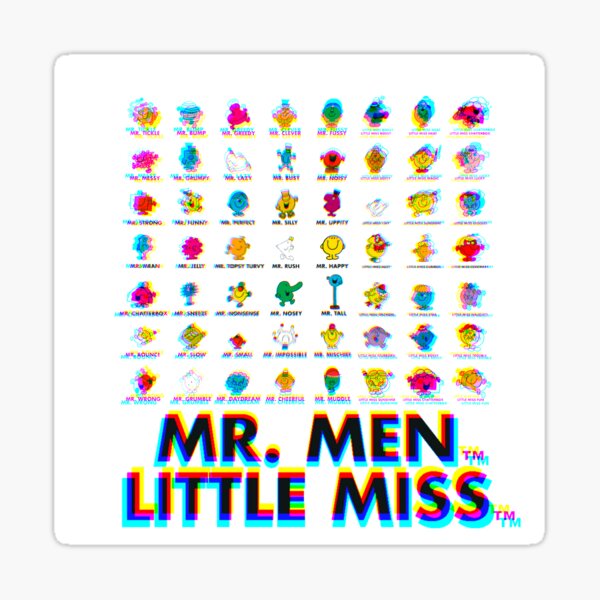 "Little Miss and Mr Characters " Sticker for Sale by Alshoalla | Redbubble
