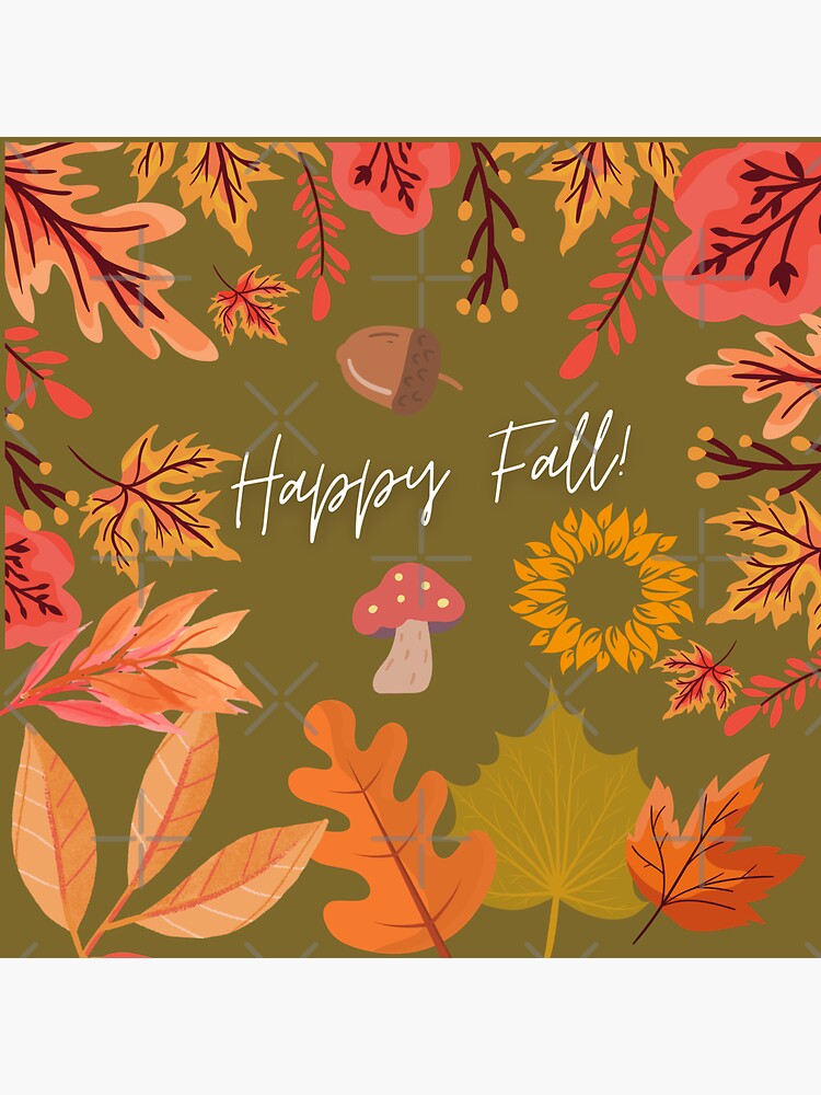 "Happy Fall Autumn Leaves and Forest Gifts" Sticker for Sale by ...
