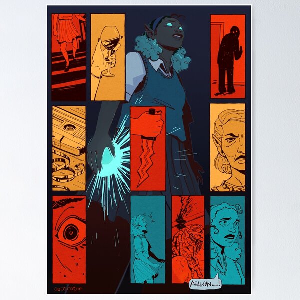 "Dimension 20 Comic Panel Art - Adaine 'The Vision'" Poster for Sale by ...