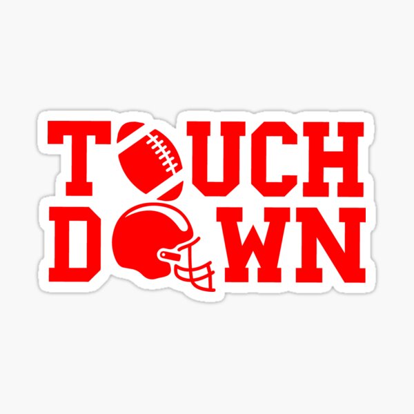 "red football touchdown sports " Sticker for Sale by gossiprag | Redbubble